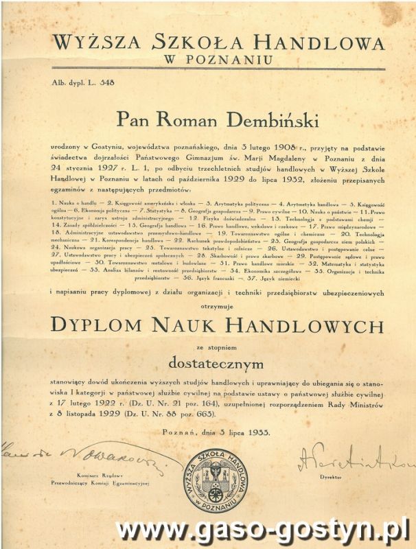 Dokumenty. - GaSo - archiwalne zdjęcia Gostynia